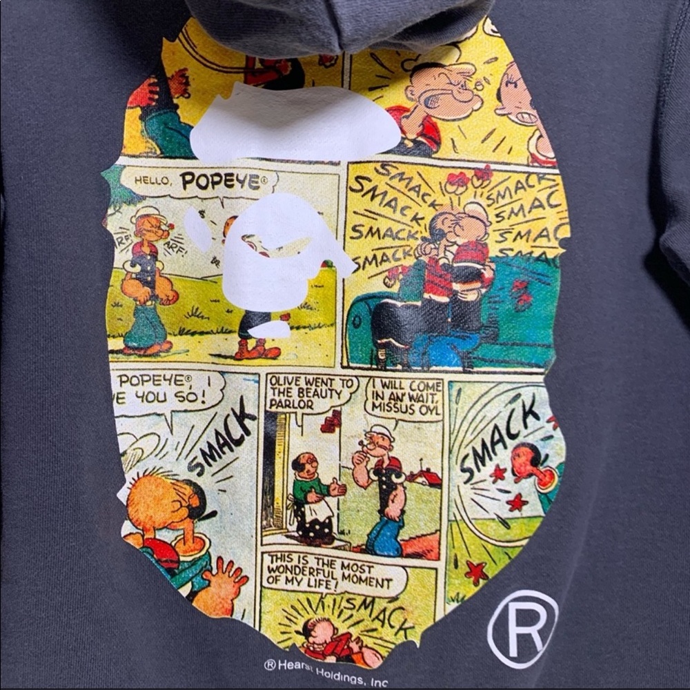 A Bathing Ape Bape X Popeye Comic Zip Hoodie - Gem